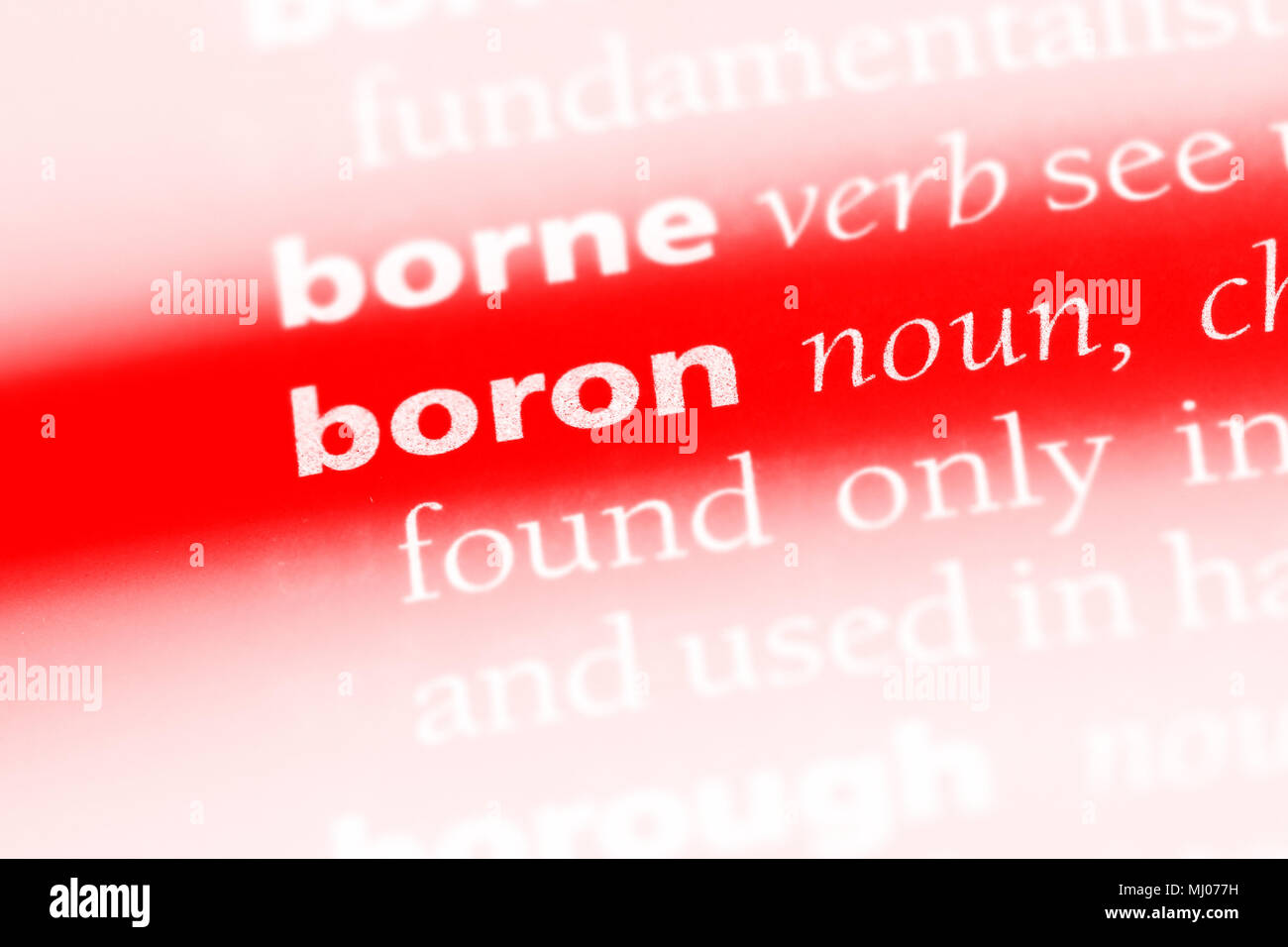 boron word in a dictionary. boron concept Stock Photo - Alamy