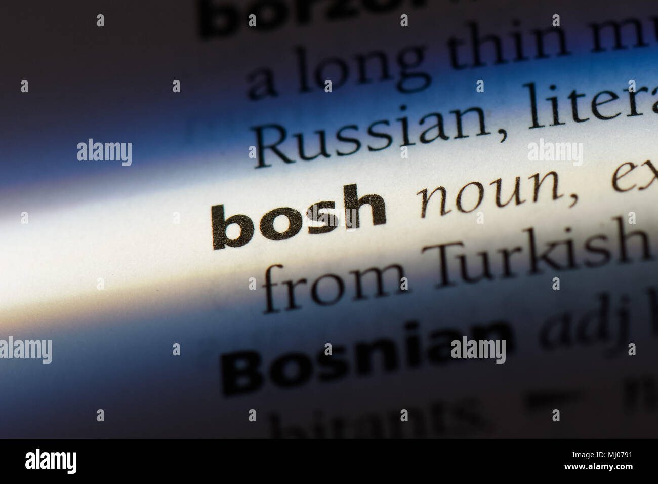 bosh word in a dictionary. bosh concept Stock Photo - Alamy