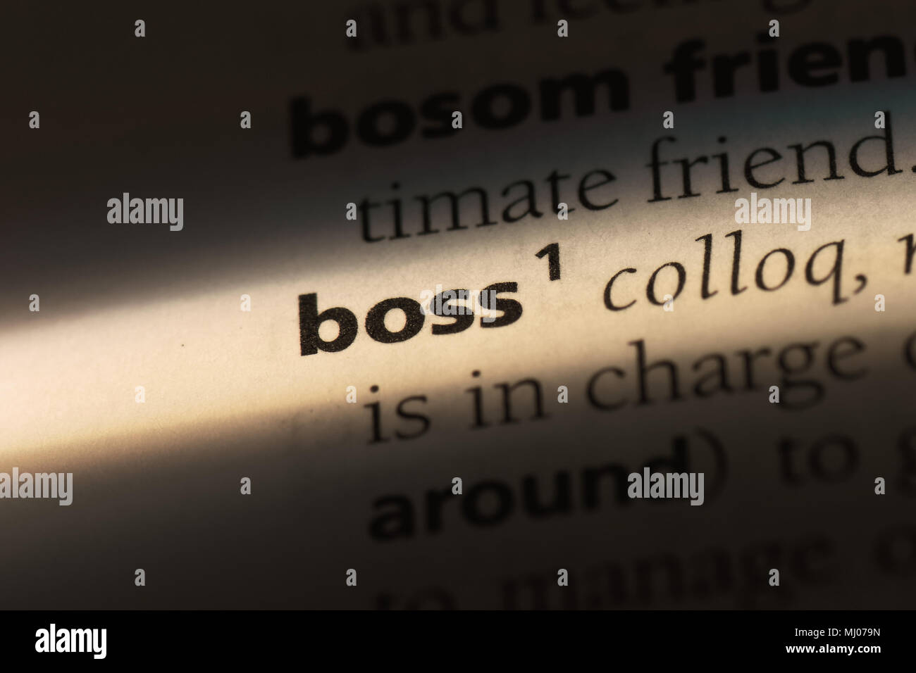 boss word in a dictionary. boss concept Stock Photo - Alamy