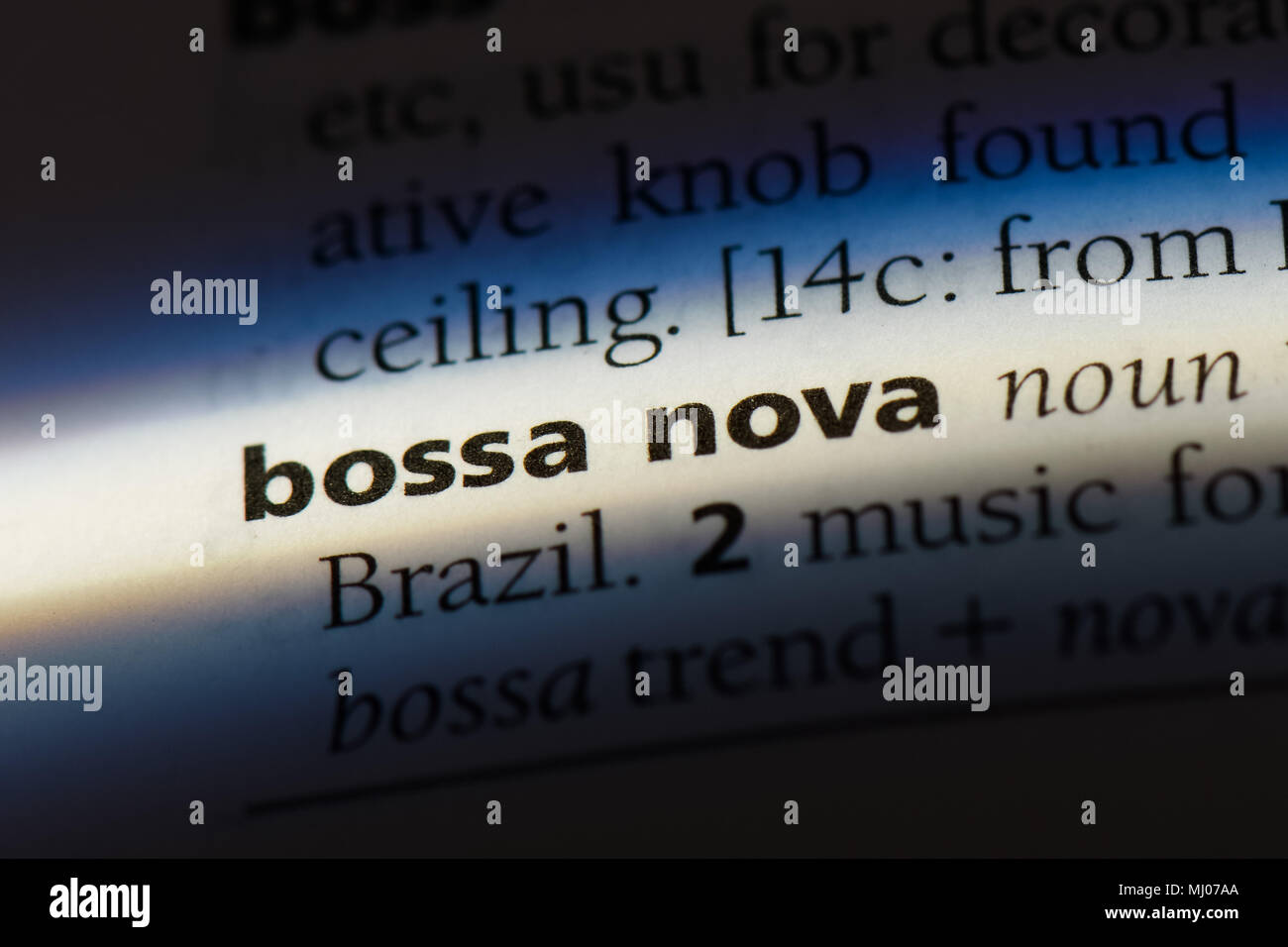 bossa nova word in a dictionary. bossa nova concept Stock Photo - Alamy