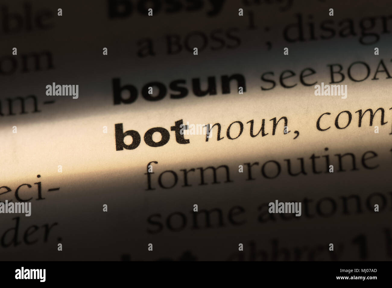 bot word in a dictionary. bot concept Stock Photo - Alamy