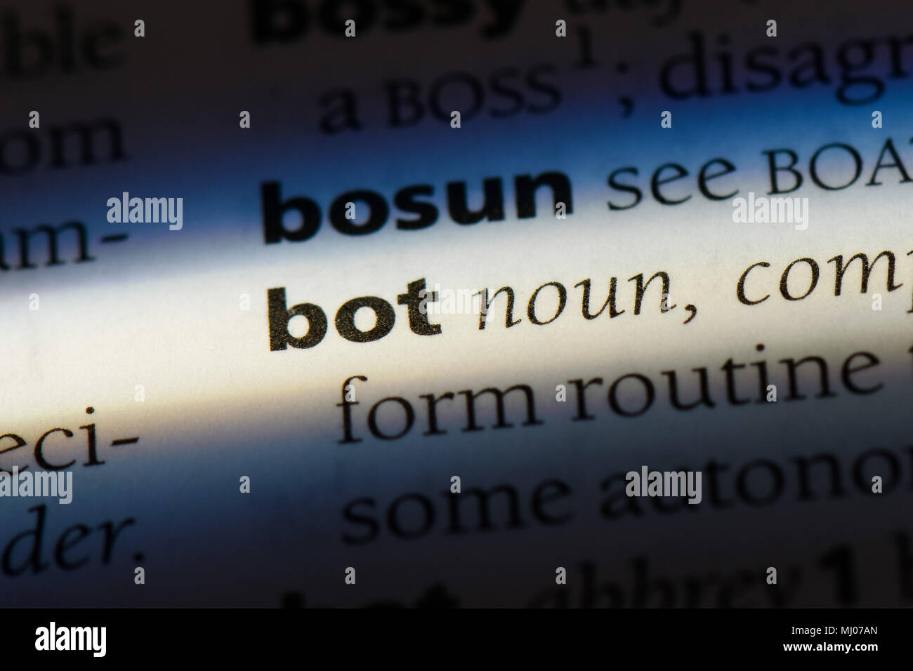bot word in a dictionary. bot concept Stock Photo - Alamy