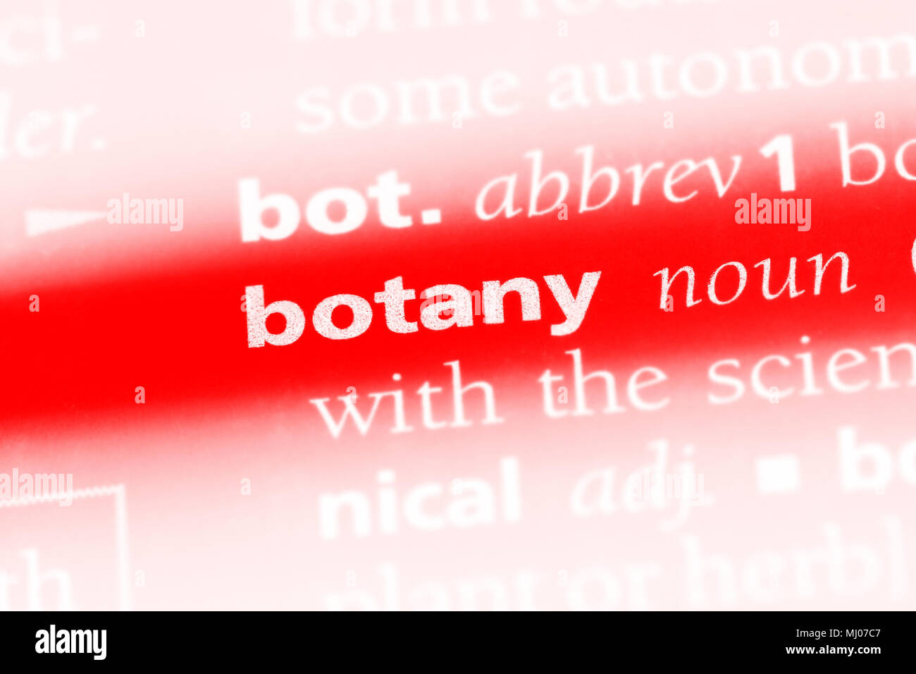 botany word in a dictionary. botany concept Stock Photo - Alamy