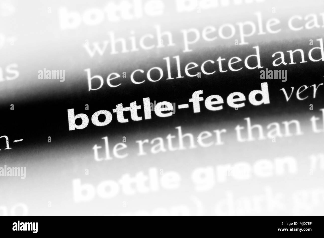 bottle-feed word in a dictionary. bottle-feed concept Stock Photo - Alamy