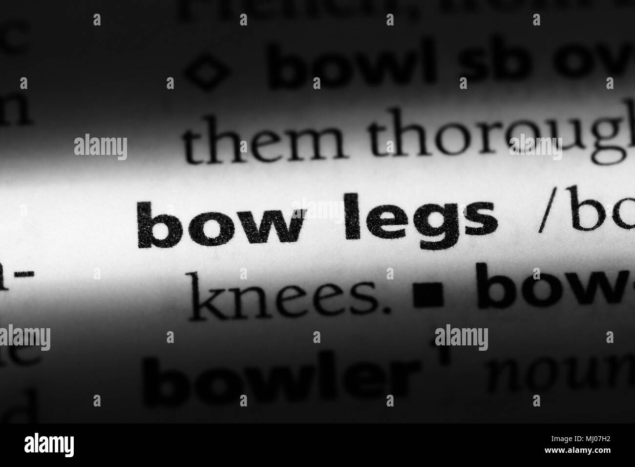 bow legs word in a dictionary. bow legs concept Stock Photo - Alamy