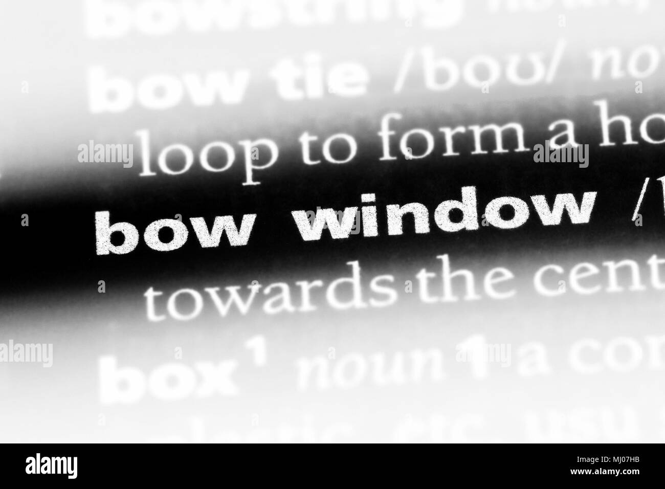 bow window word in a dictionary. bow window concept Stock Photo - Alamy