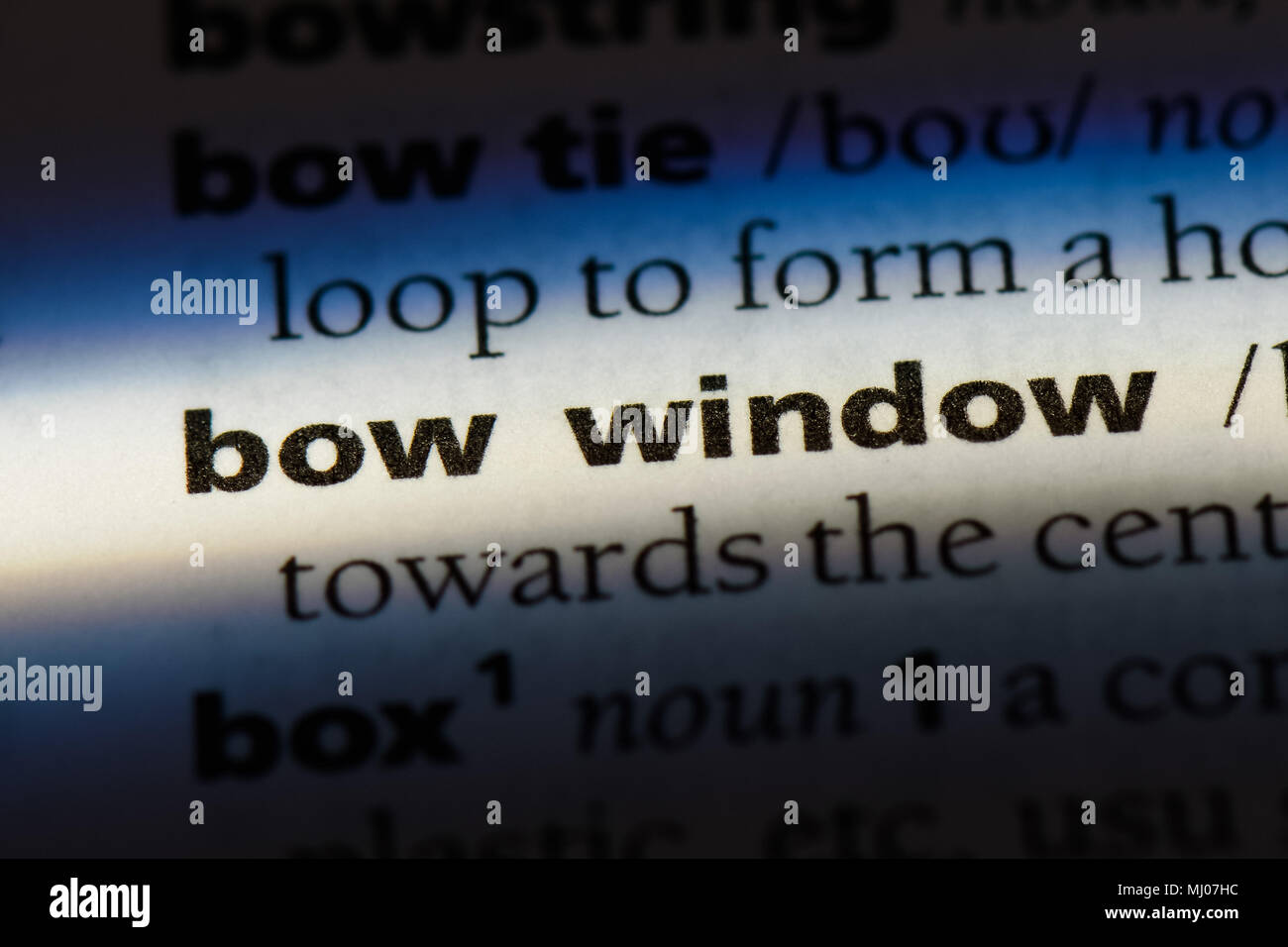 bow window word in a dictionary. bow window concept Stock Photo - Alamy