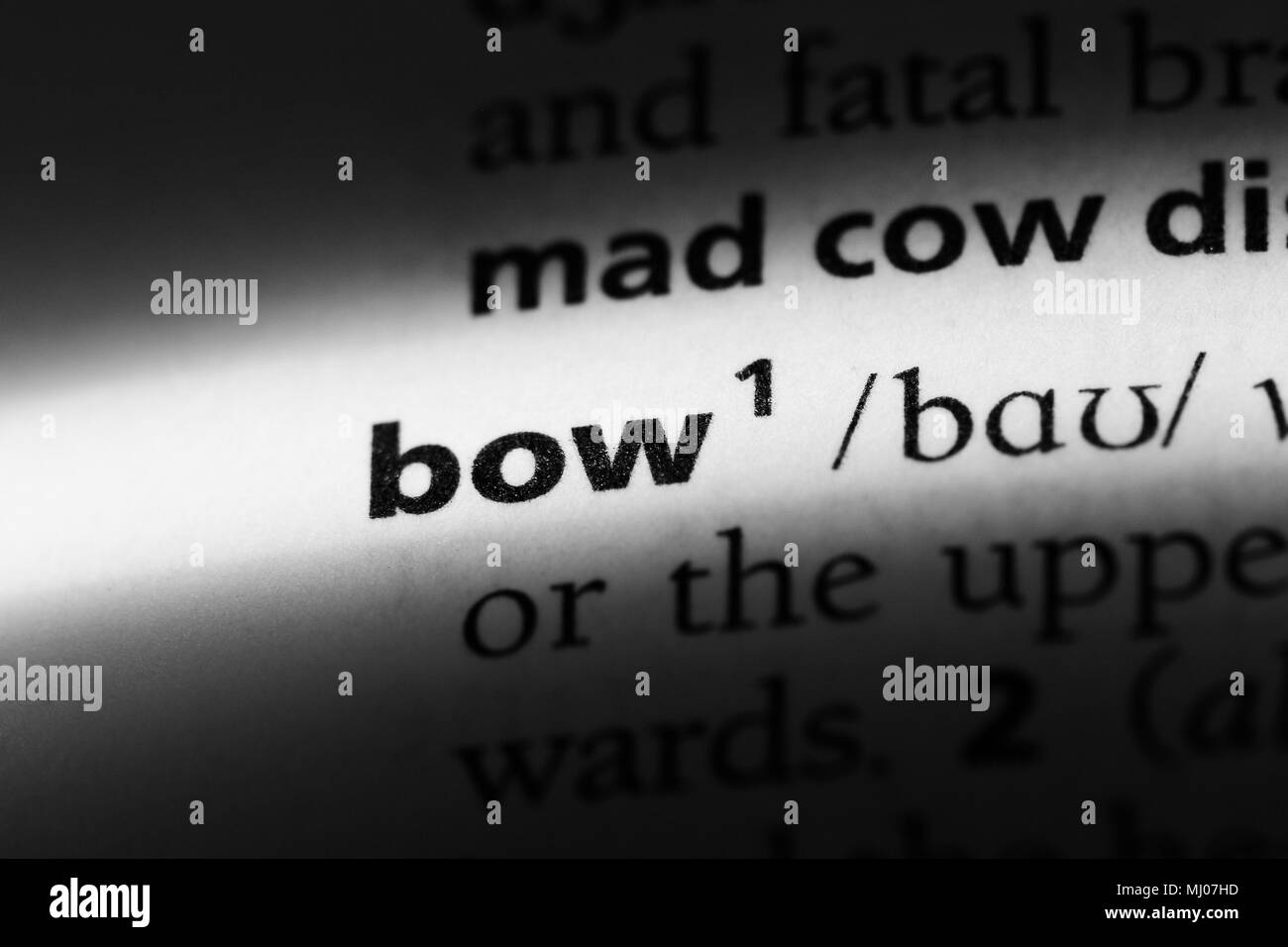 bow word in a dictionary. bow concept Stock Photo - Alamy