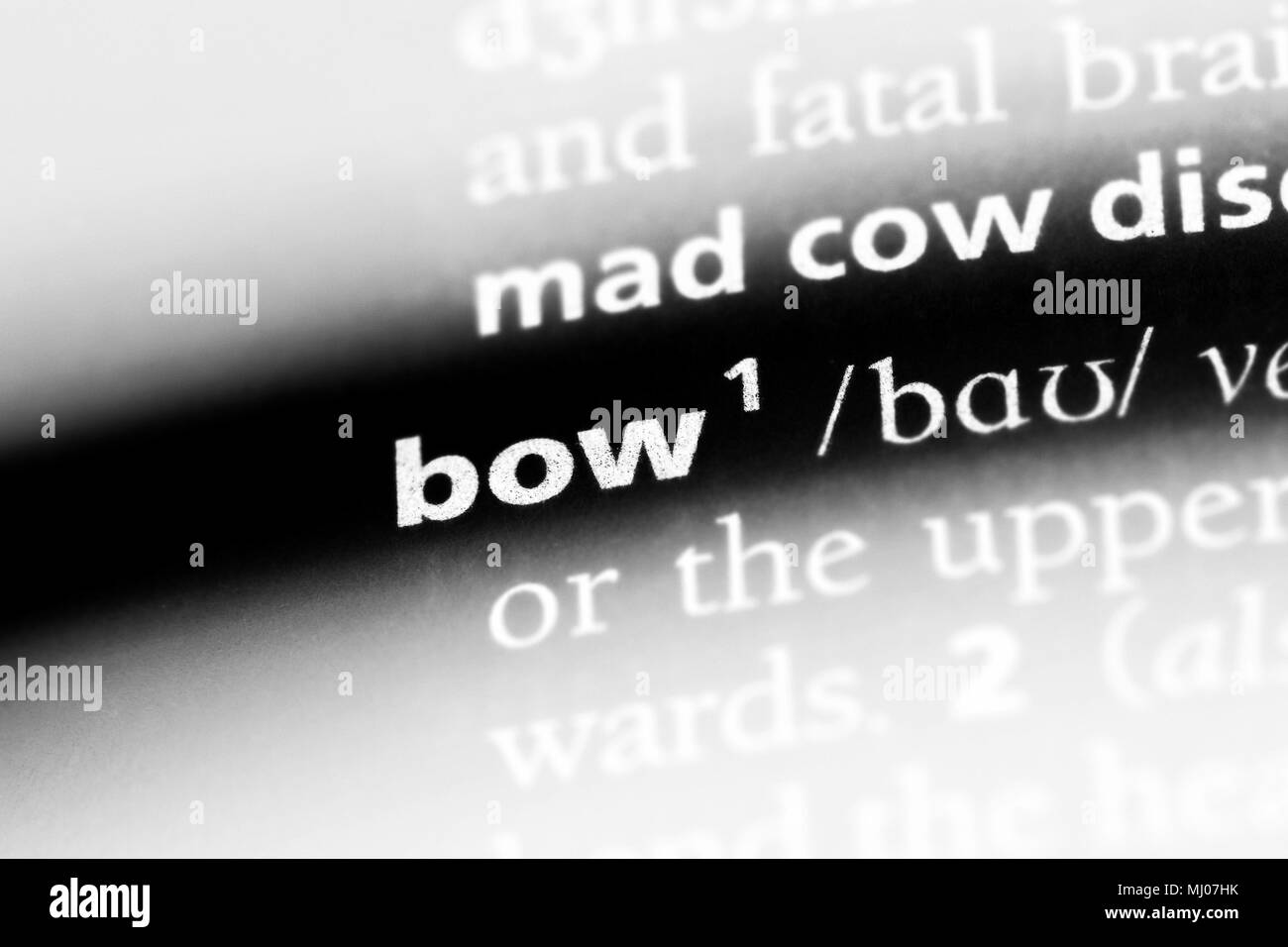bow word in a dictionary. bow concept Stock Photo - Alamy