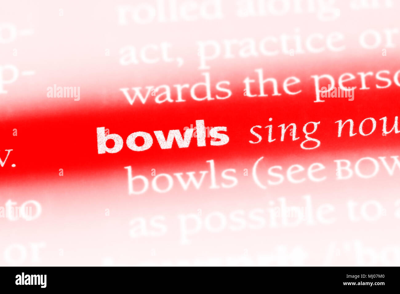 bowls word in a dictionary. bowls concept Stock Photo - Alamy