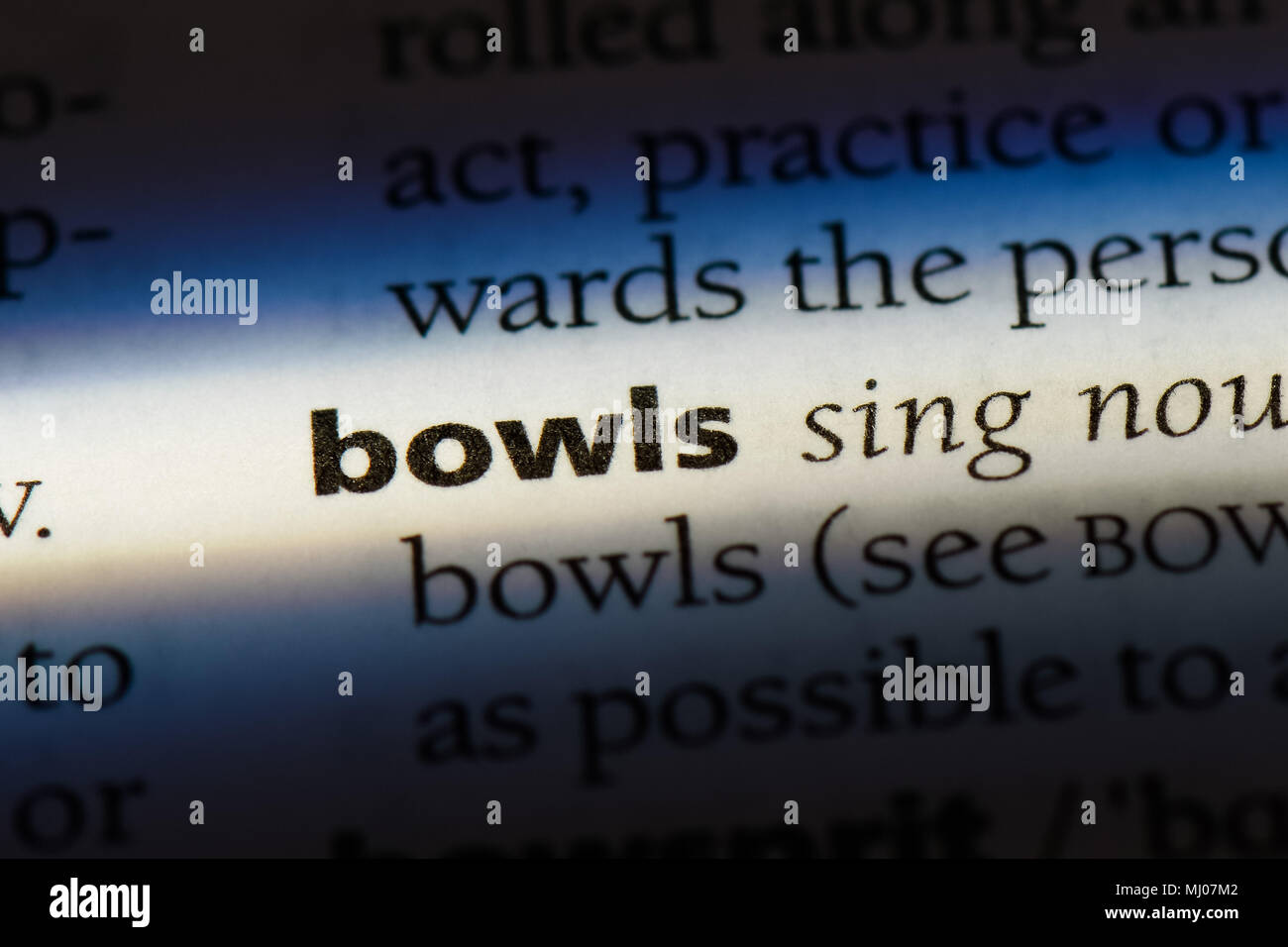 bowls word in a dictionary. bowls concept Stock Photo - Alamy