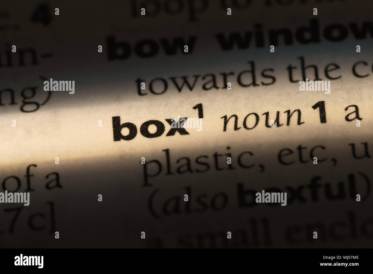 box word in a dictionary. box concept Stock Photo - Alamy
