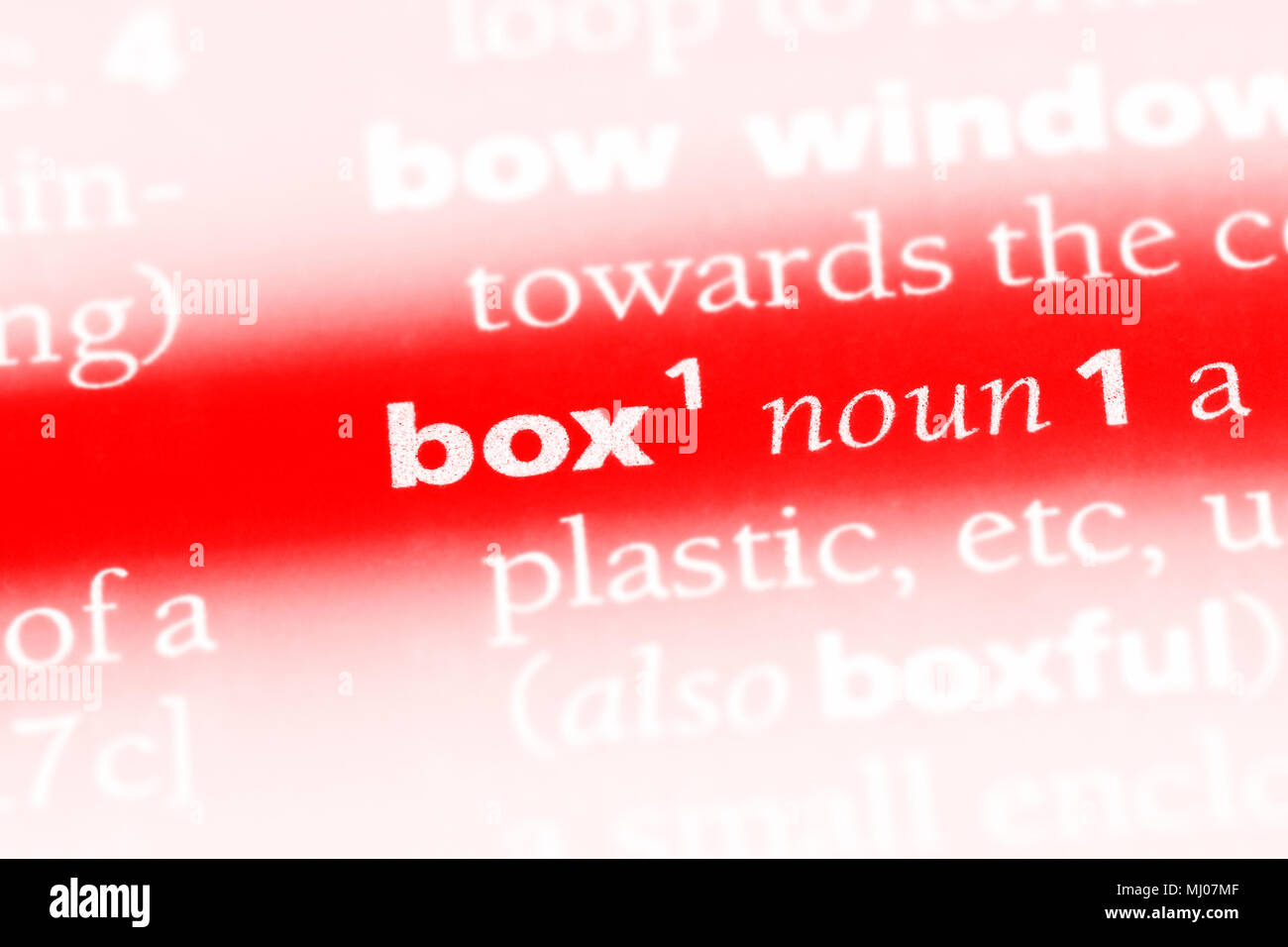 box word in a dictionary. box concept Stock Photo - Alamy