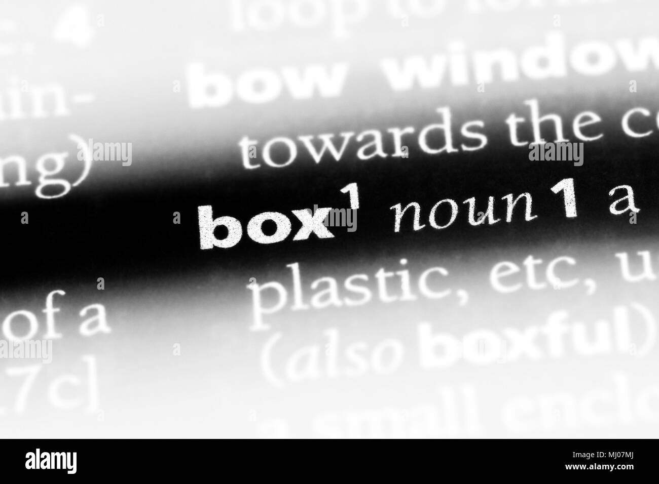 box word in a dictionary. box concept Stock Photo - Alamy