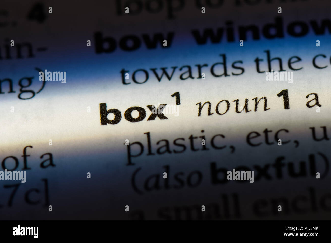 box word in a dictionary. box concept Stock Photo - Alamy