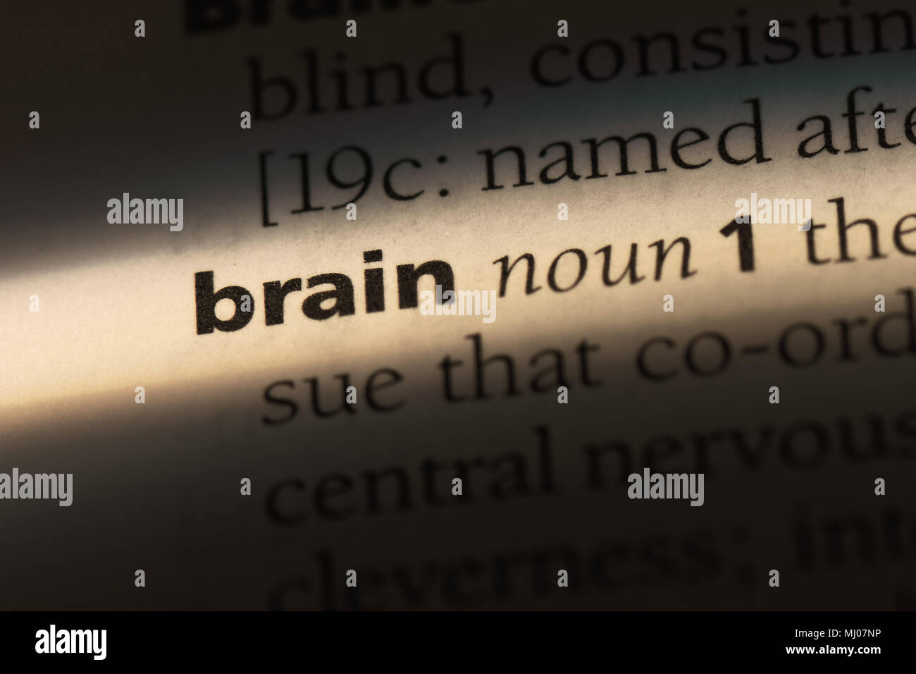 brain word in a dictionary. brain concept Stock Photo - Alamy