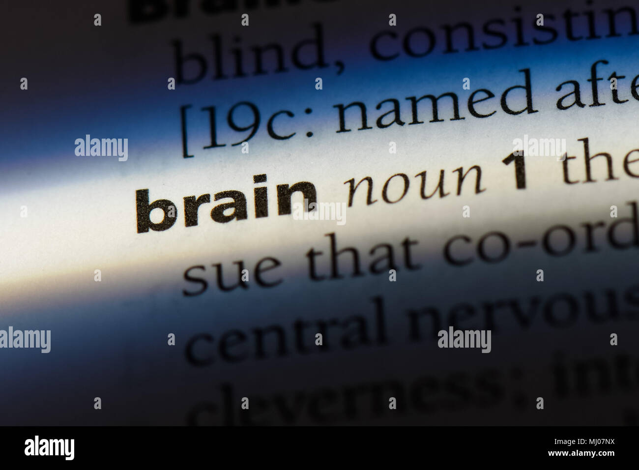 brain word in a dictionary. brain concept Stock Photo - Alamy