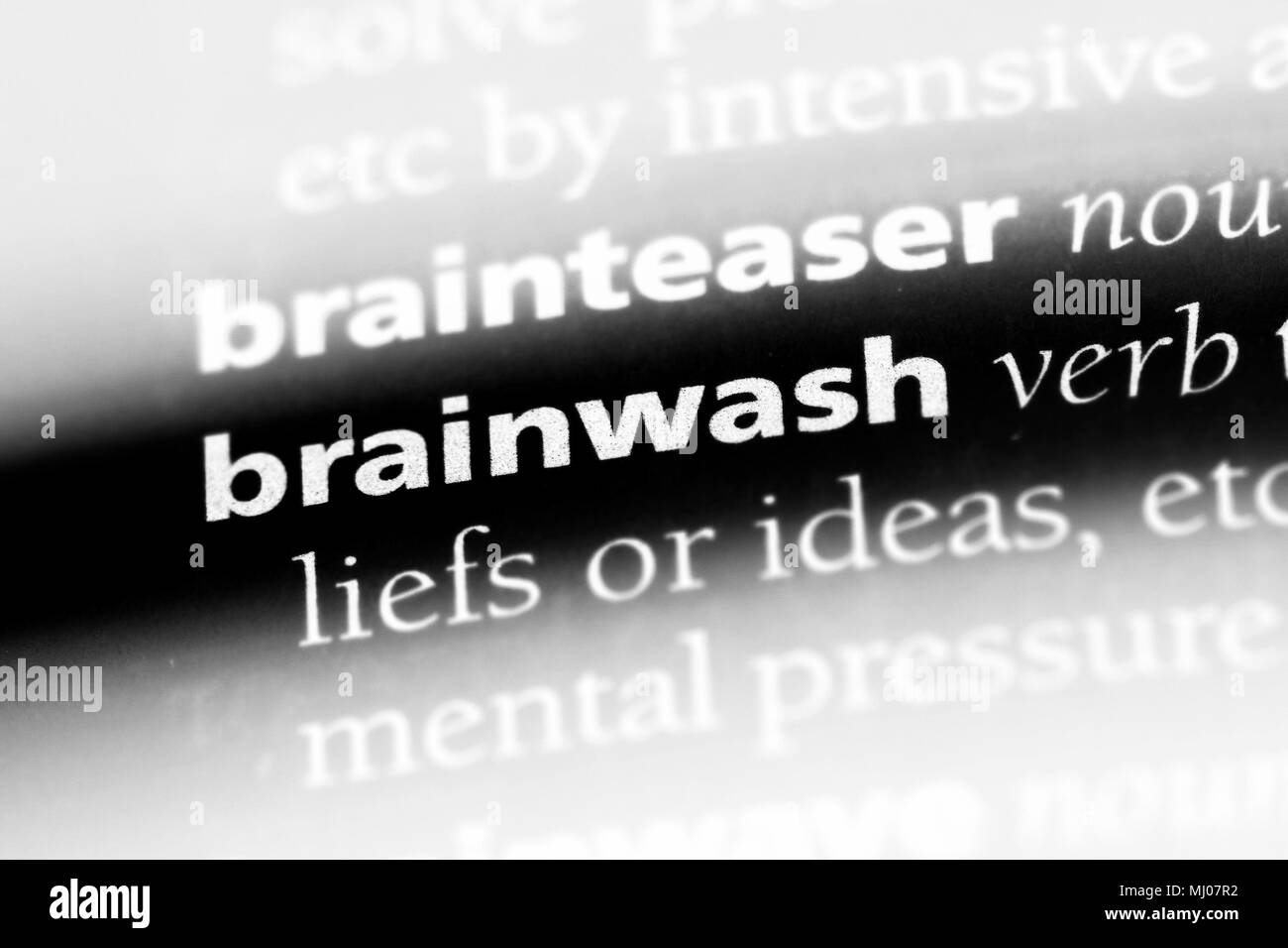 brainwash word in a dictionary. brainwash concept Stock Photo - Alamy