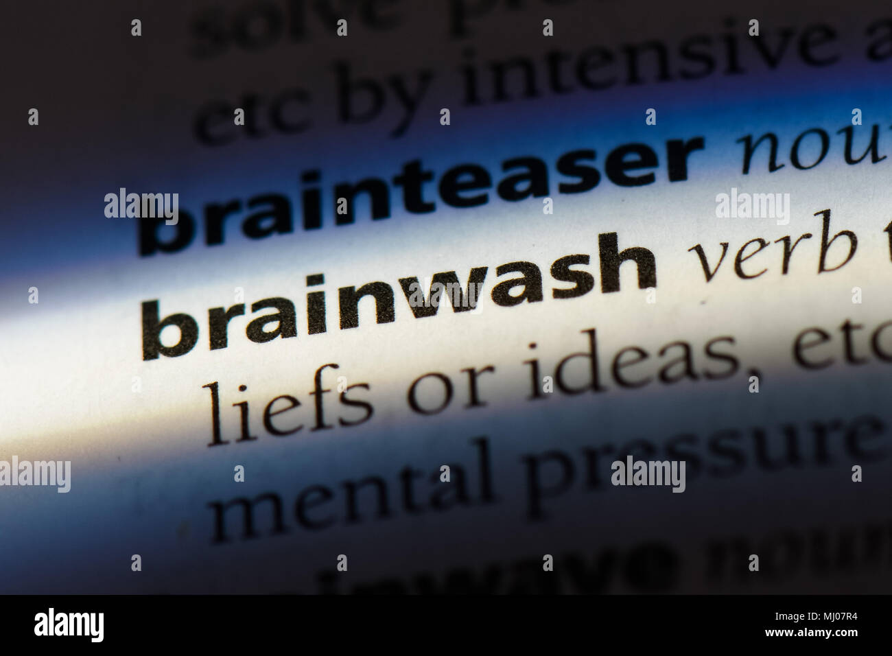 brainwash word in a dictionary. brainwash concept Stock Photo - Alamy