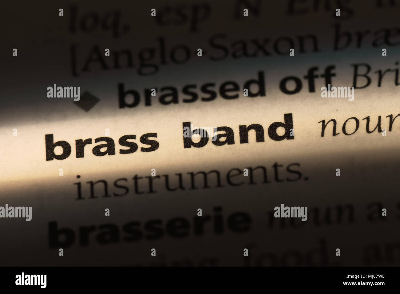 brass band word in a dictionary. brass band concept Stock Photo - Alamy
