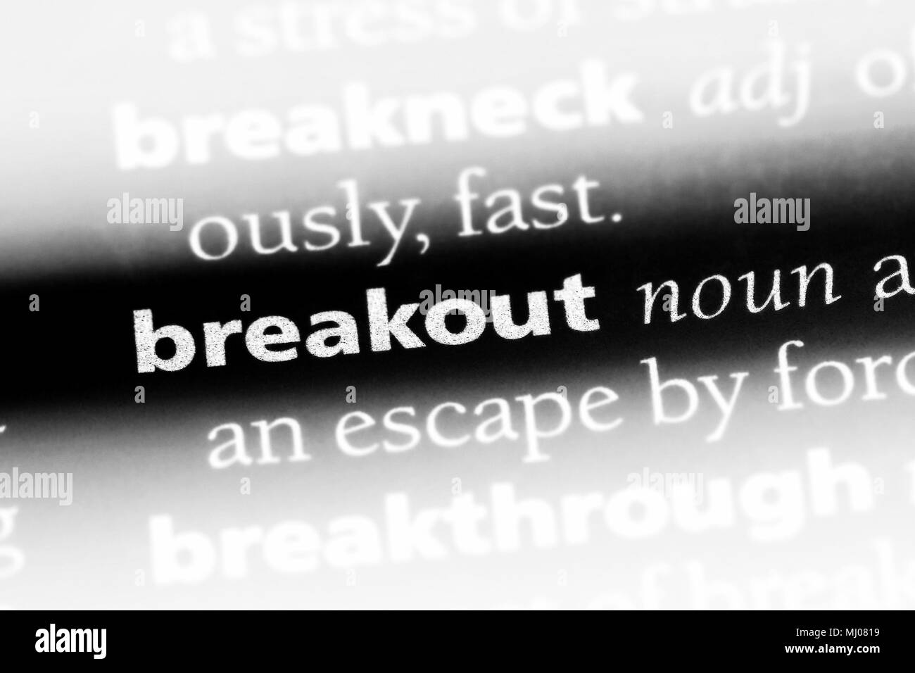 breakout word in a dictionary. breakout concept Stock Photo - Alamy
