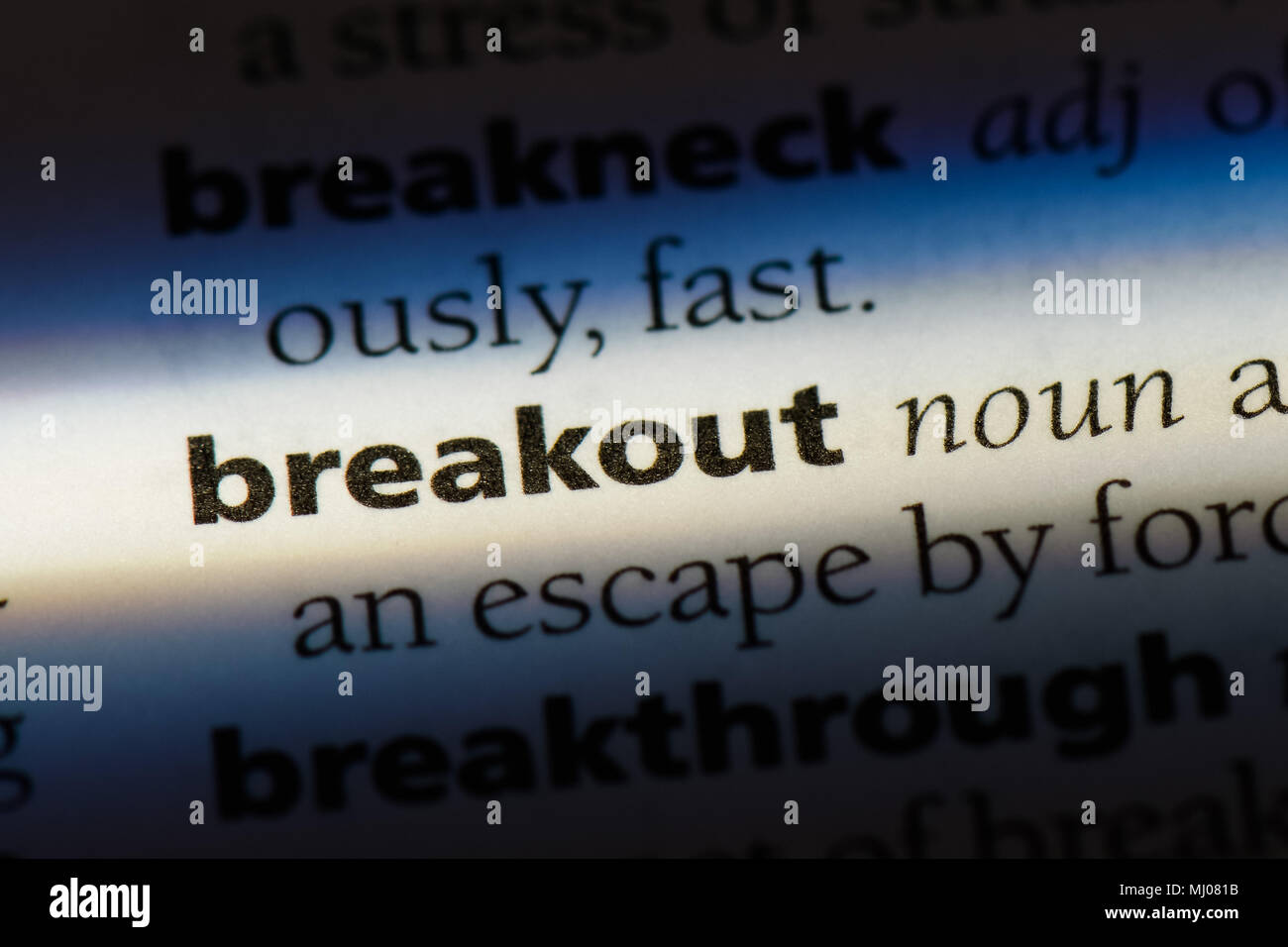 breakout word in a dictionary. breakout concept Stock Photo - Alamy