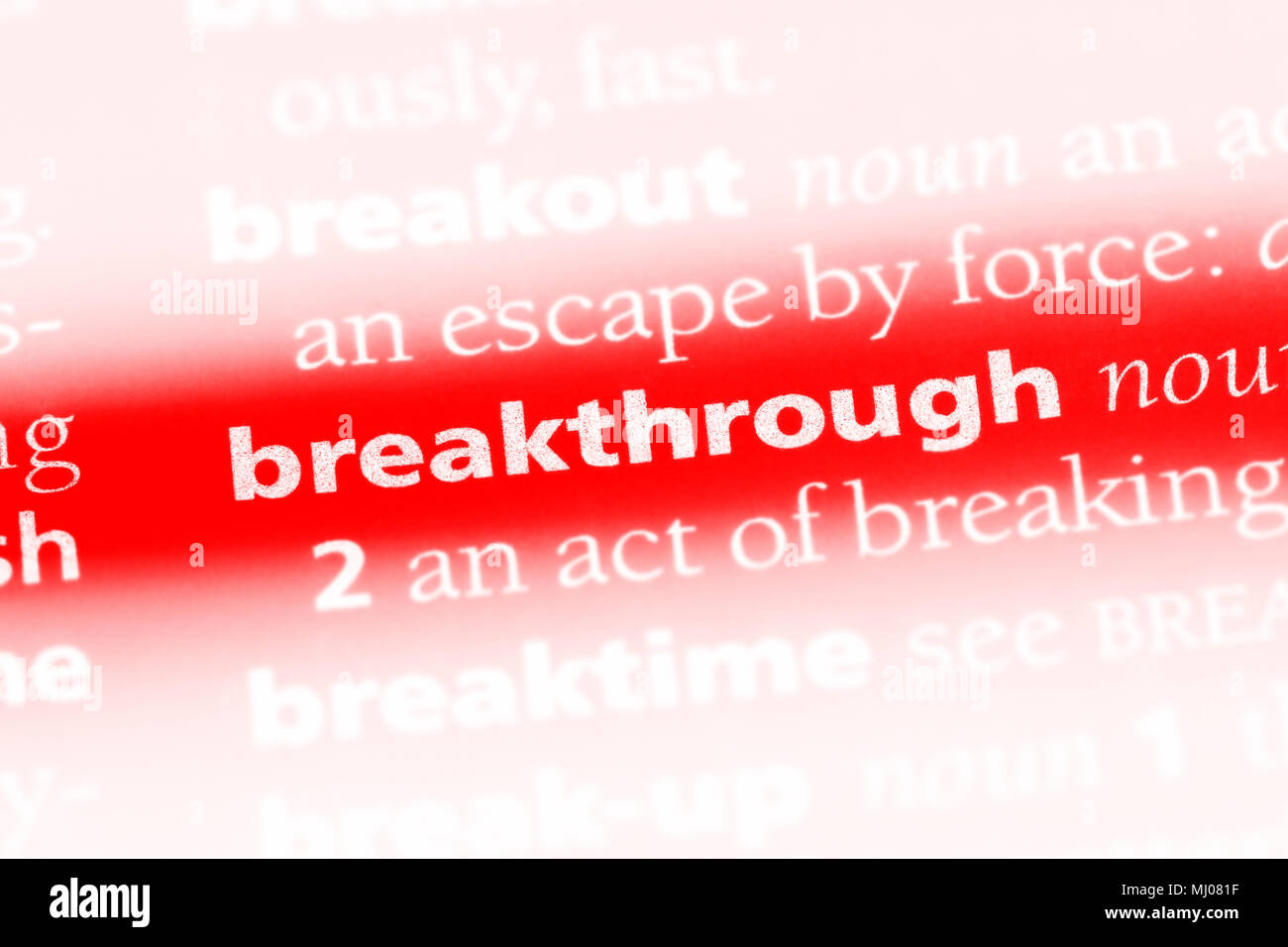 breakthrough word in a dictionary. breakthrough concept Stock Photo - Alamy