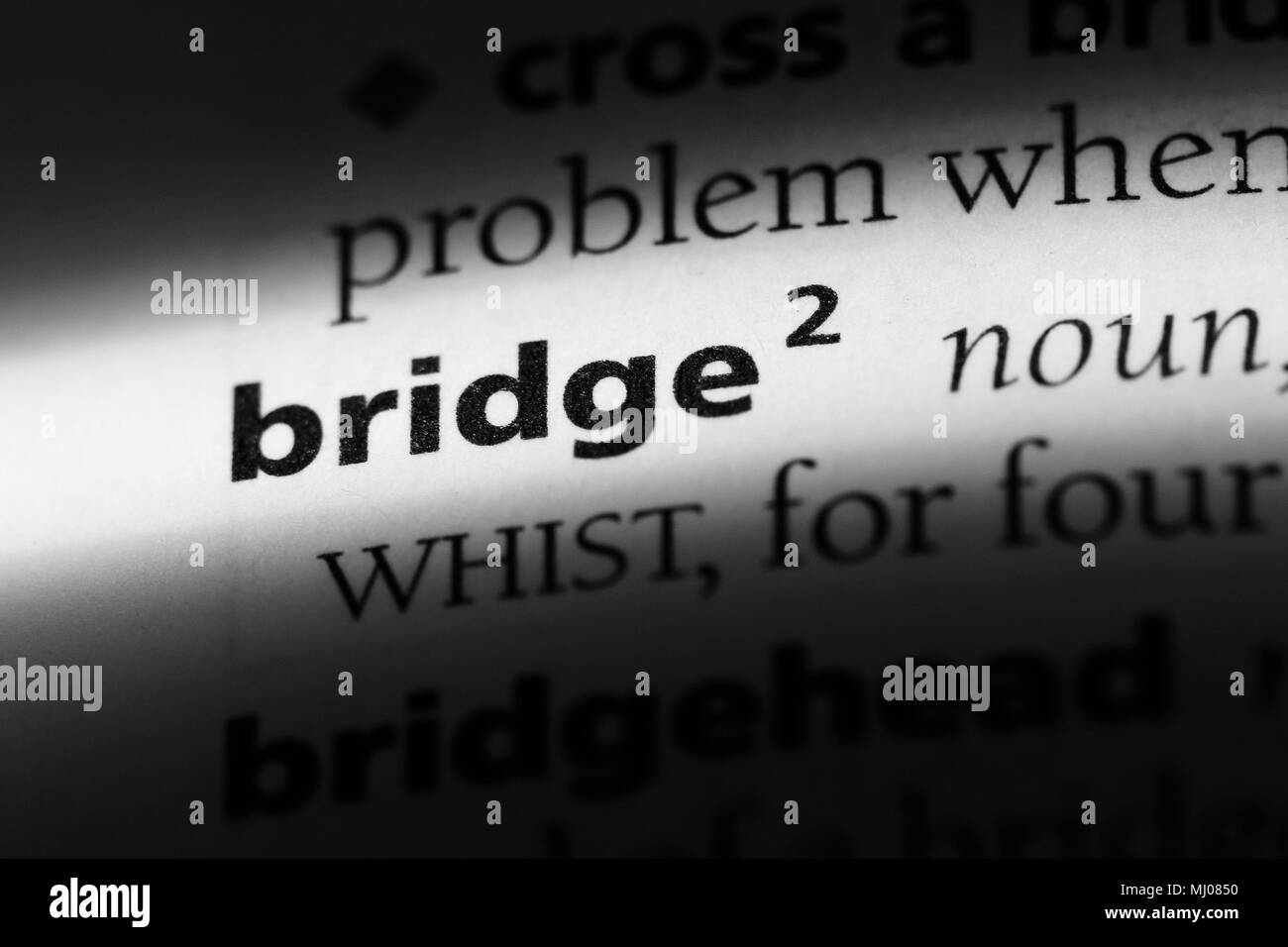 bridge word in a dictionary. bridge concept Stock Photo - Alamy