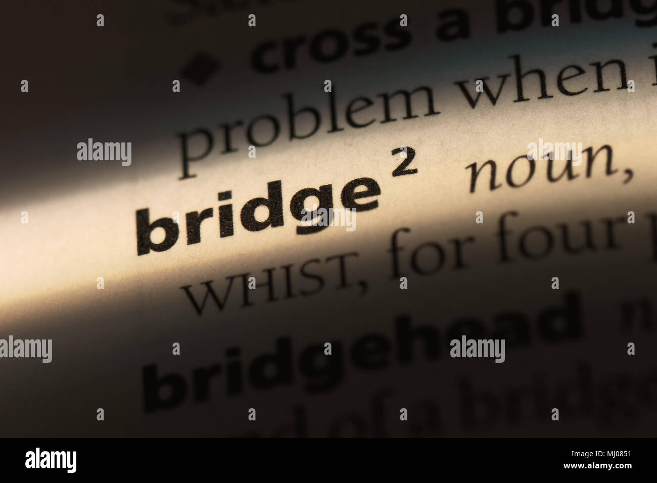 bridge word in a dictionary. bridge concept Stock Photo - Alamy