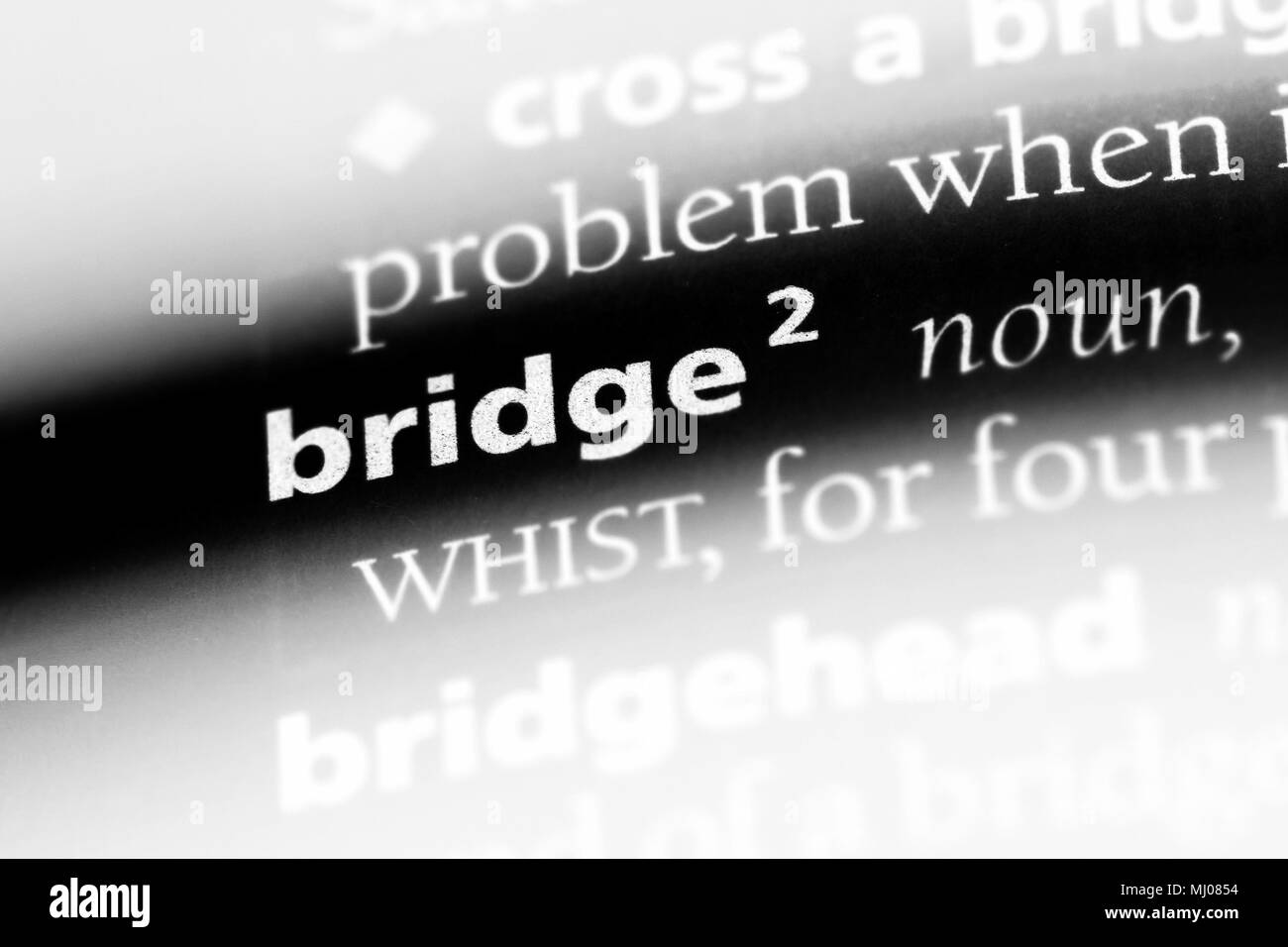 bridge word in a dictionary. bridge concept Stock Photo - Alamy