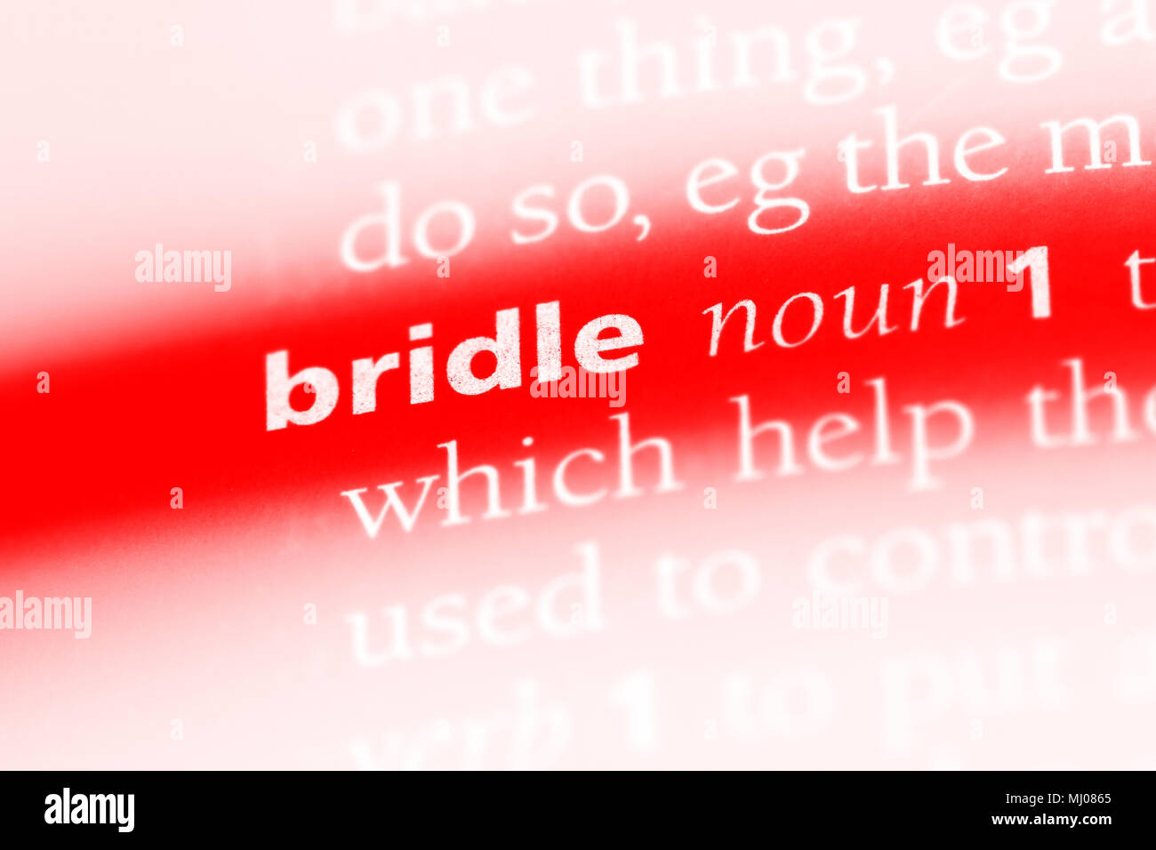 bridle word in a dictionary. bridle concept Stock Photo - Alamy
