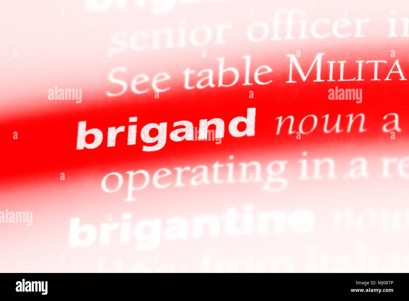 brigand word in a dictionary. brigand concept Stock Photo - Alamy