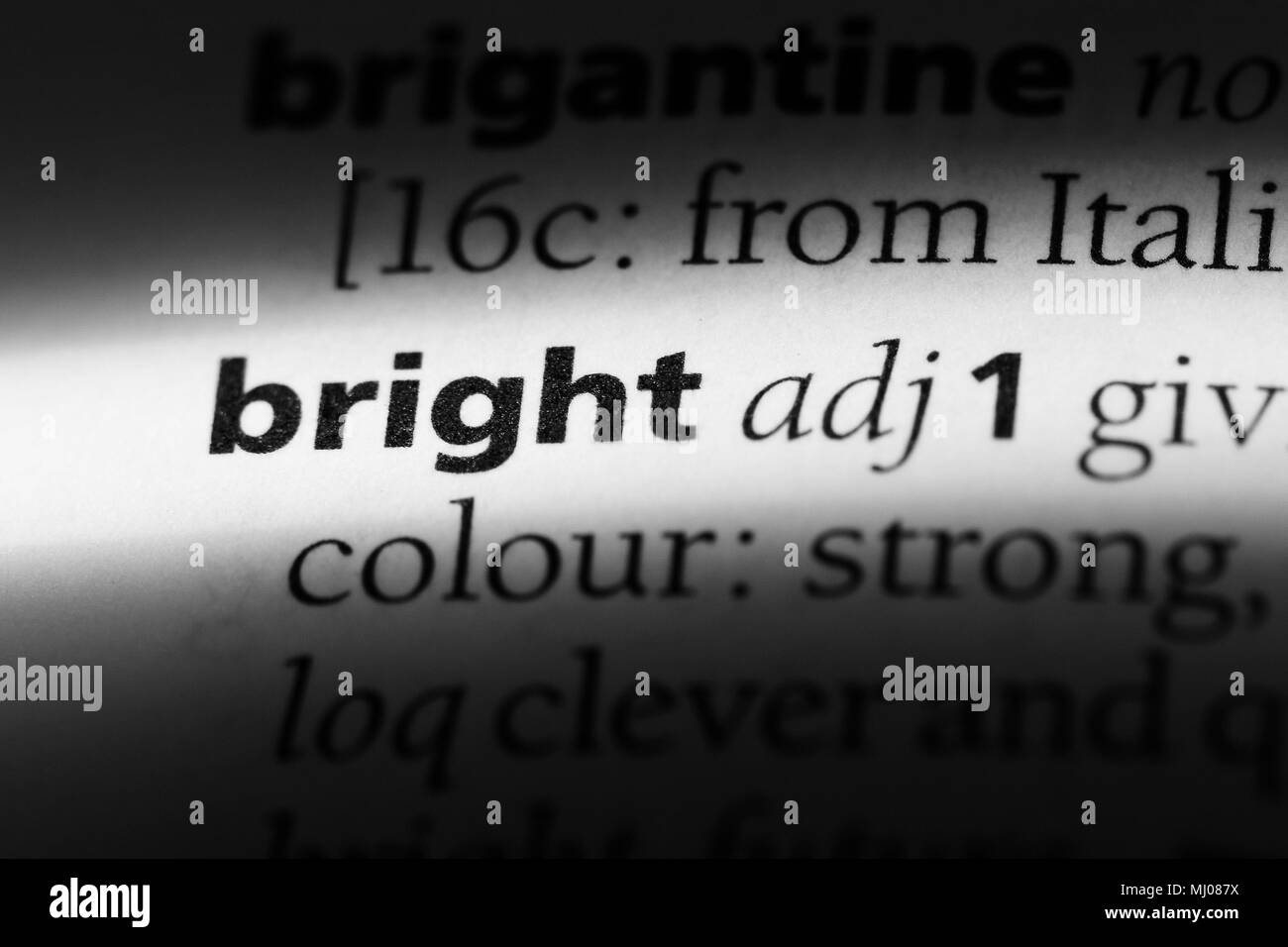 bright word in a dictionary. bright concept Stock Photo - Alamy