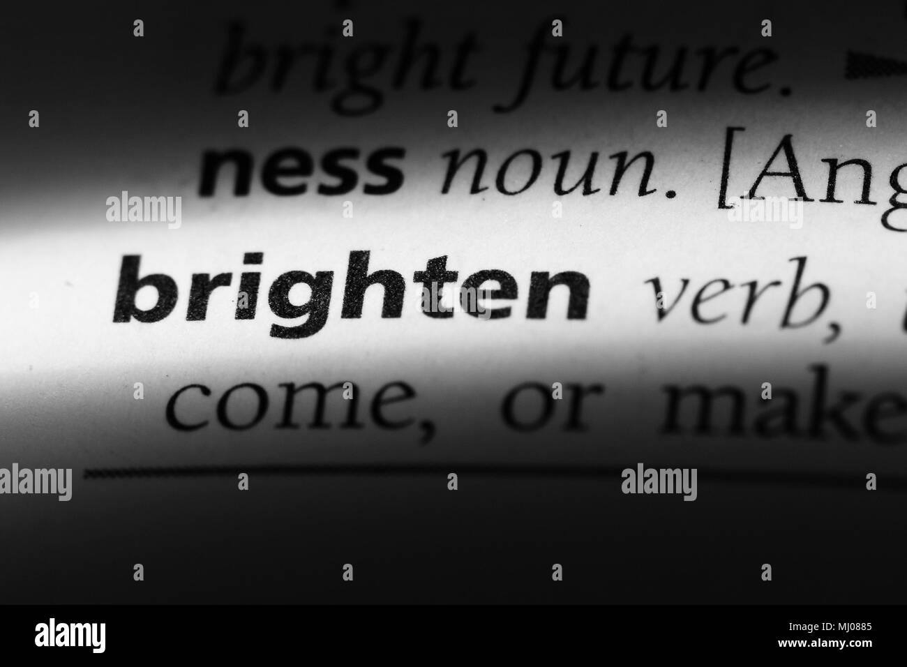 brighten word in a dictionary. brighten concept Stock Photo - Alamy