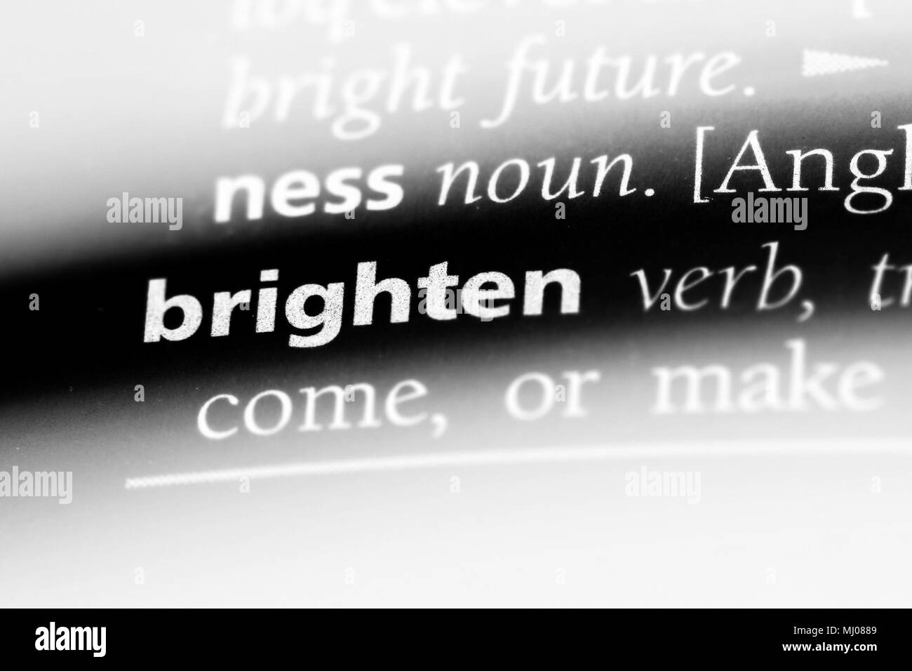 brighten word in a dictionary. brighten concept Stock Photo - Alamy