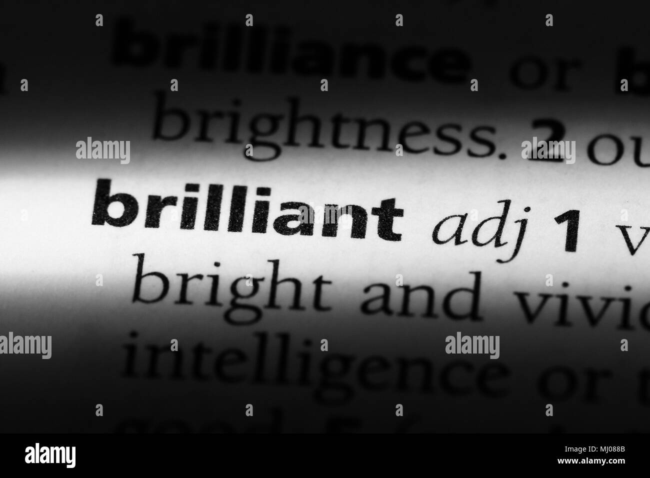 brilliant word in a dictionary. brilliant concept Stock Photo - Alamy