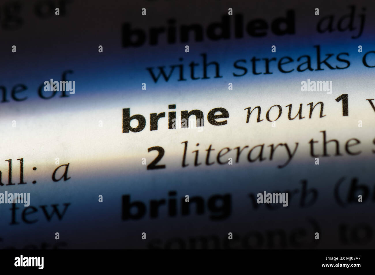 brine word in a dictionary. brine concept Stock Photo - Alamy