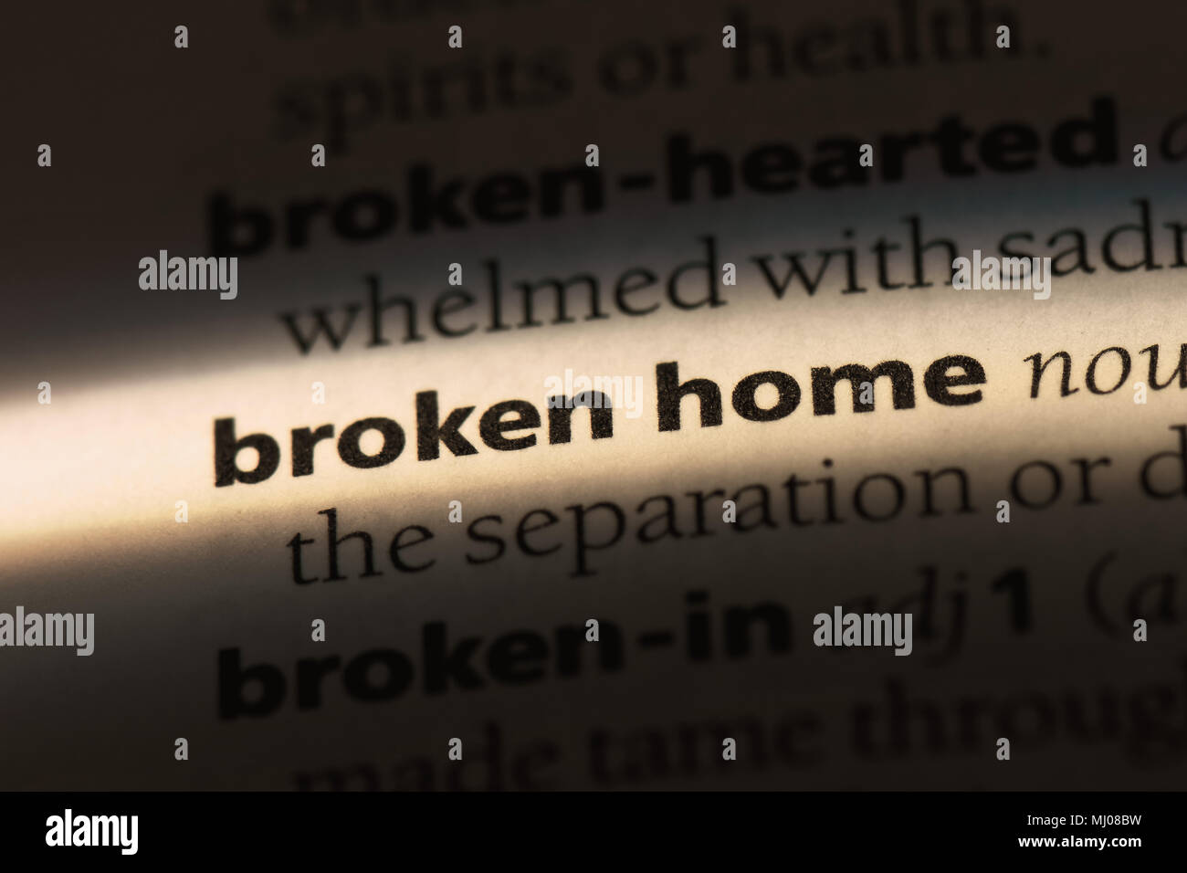 broken home word in a dictionary. broken home concept Stock Photo - Alamy