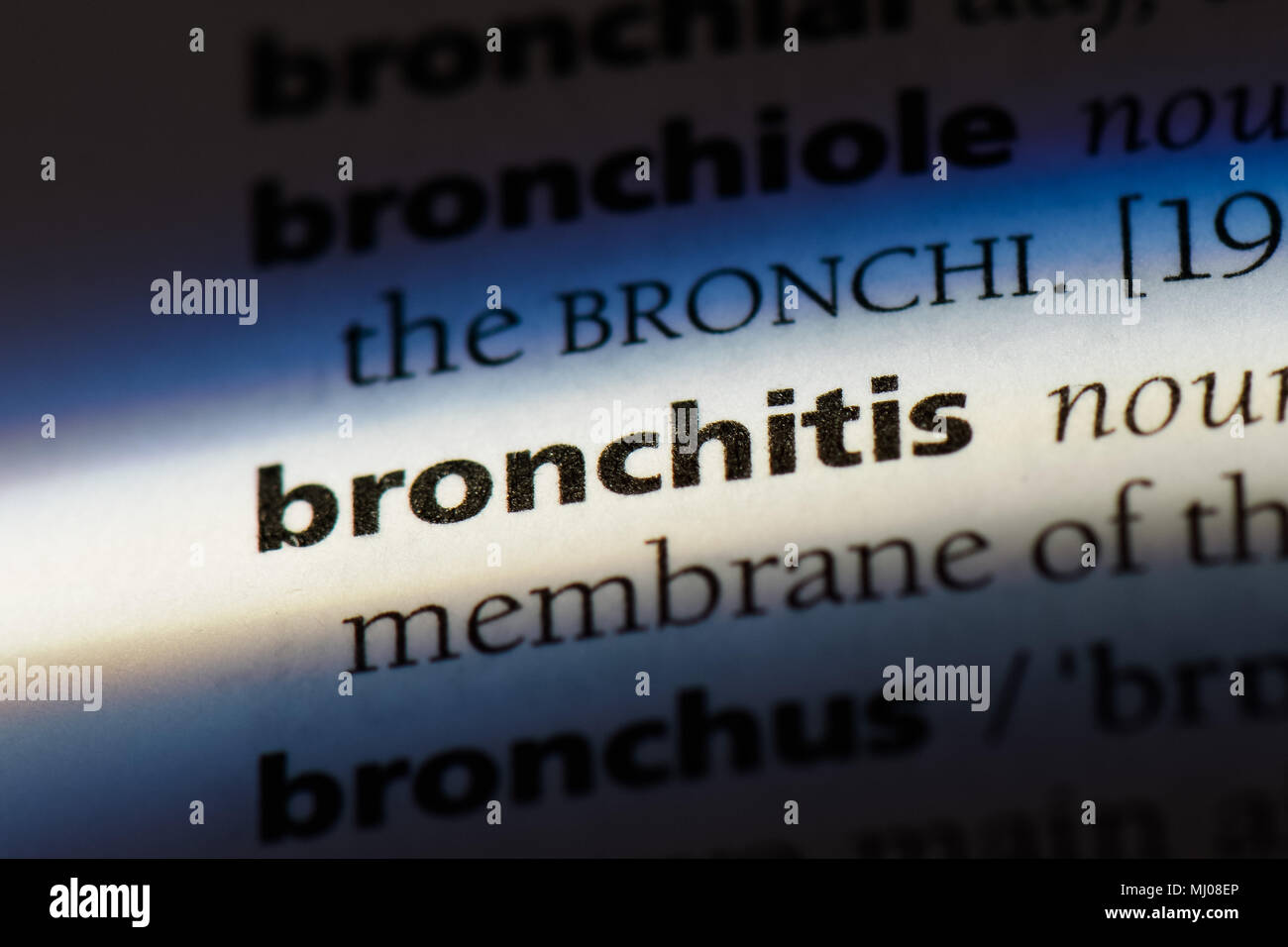 bronchitis word in a dictionary. bronchitis concept Stock Photo - Alamy