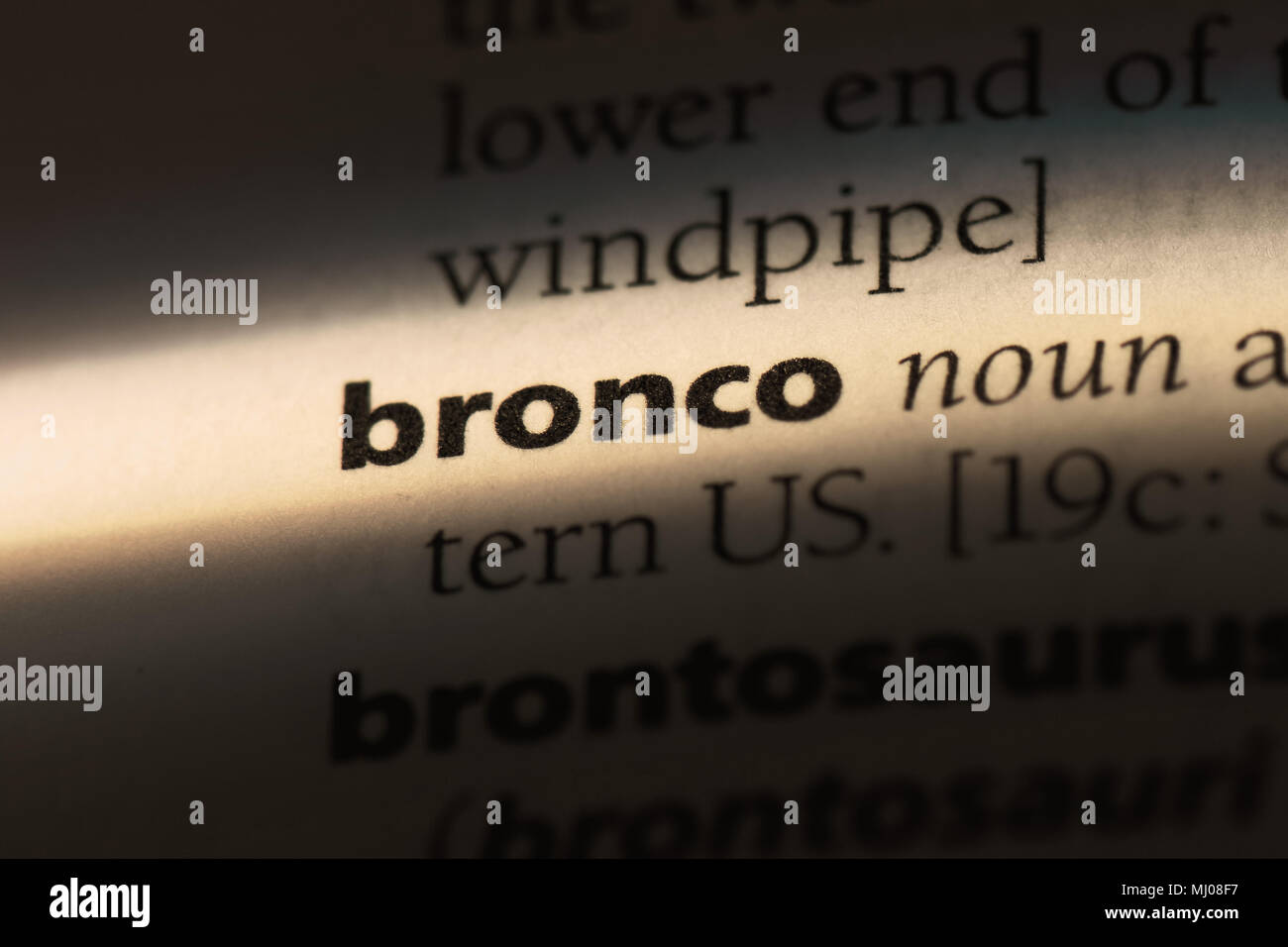 bronco word in a dictionary. bronco concept Stock Photo - Alamy
