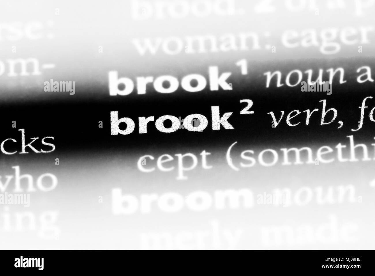 brook word in a dictionary. brook concept Stock Photo - Alamy