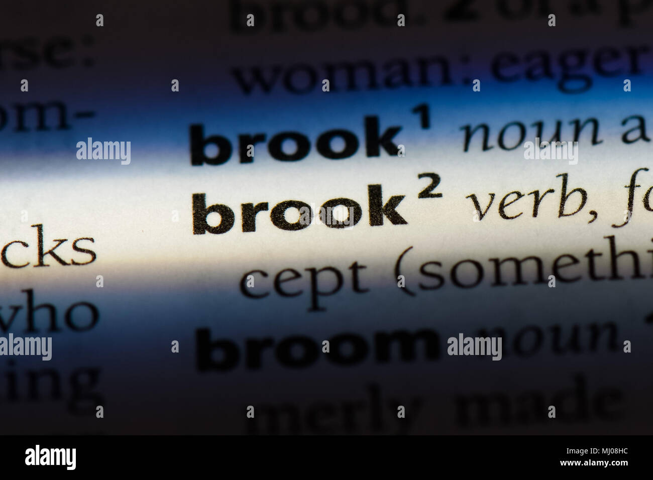 brook word in a dictionary. brook concept Stock Photo - Alamy