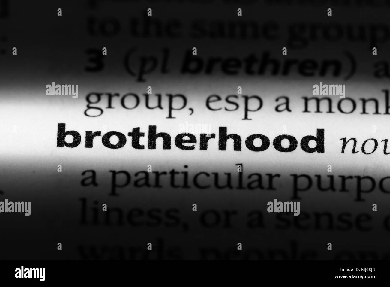 brotherhood word in a dictionary. brotherhood concept Stock Photo - Alamy