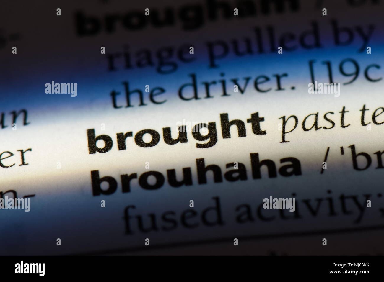 brought word in a dictionary. brought concept Stock Photo - Alamy