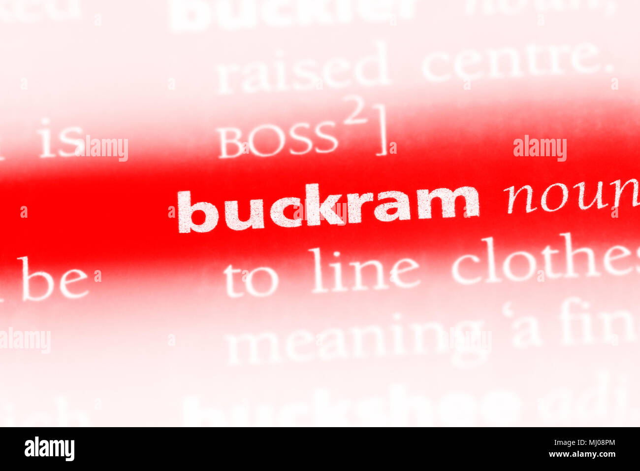 buckram word in a dictionary. buckram concept Stock Photo - Alamy
