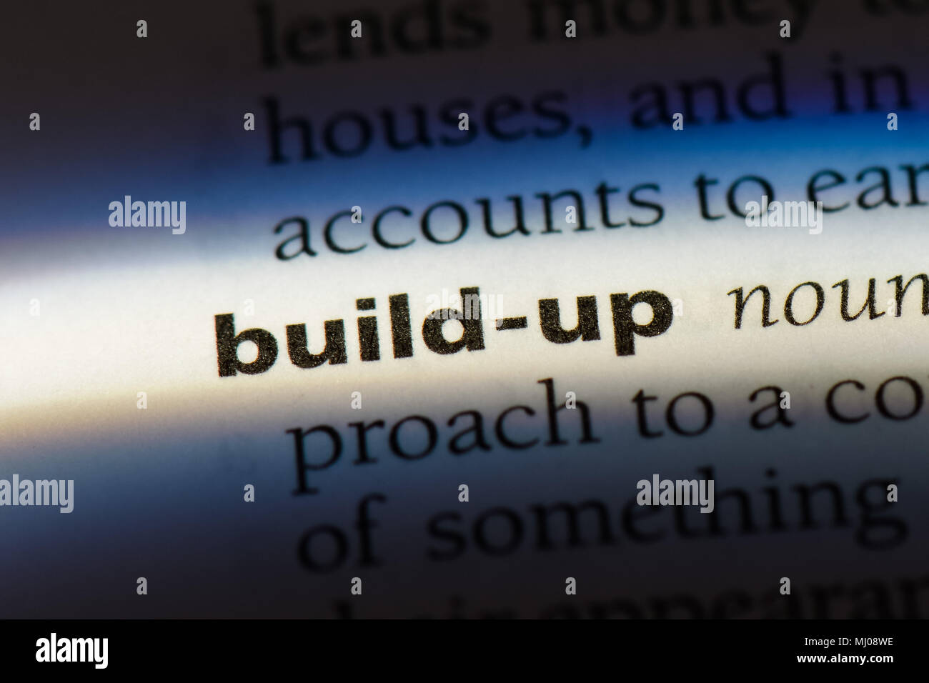 build-up word in a dictionary. build-up concept Stock Photo - Alamy