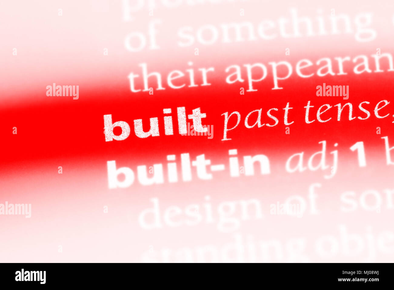 built word in a dictionary. built concept Stock Photo - Alamy