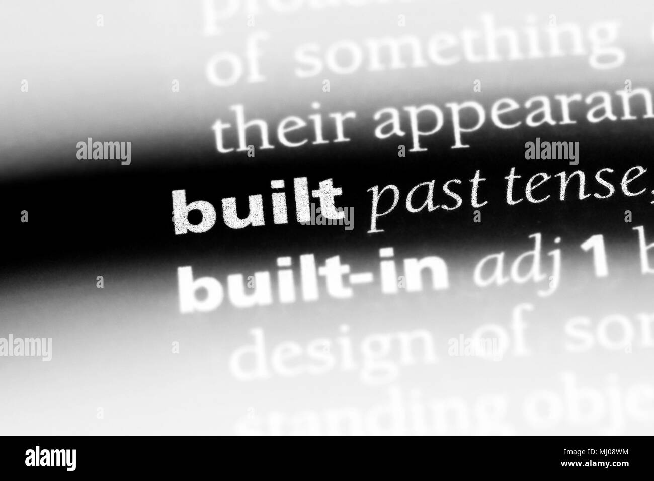built word in a dictionary. built concept Stock Photo - Alamy
