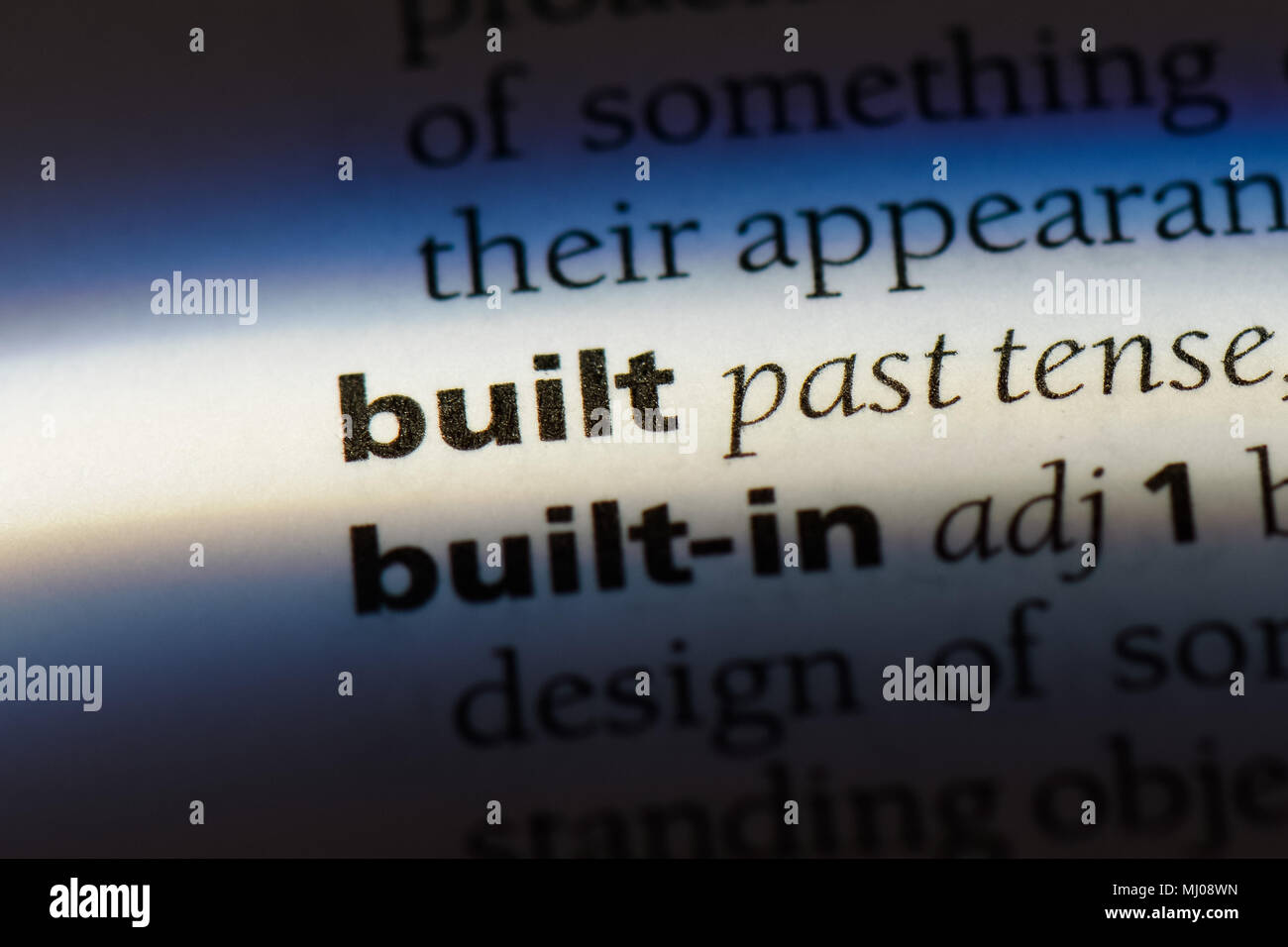 built word in a dictionary. built concept Stock Photo - Alamy