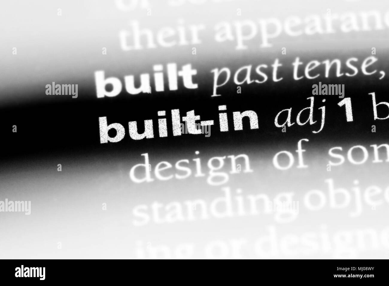 built-in word in a dictionary. built-in concept Stock Photo - Alamy